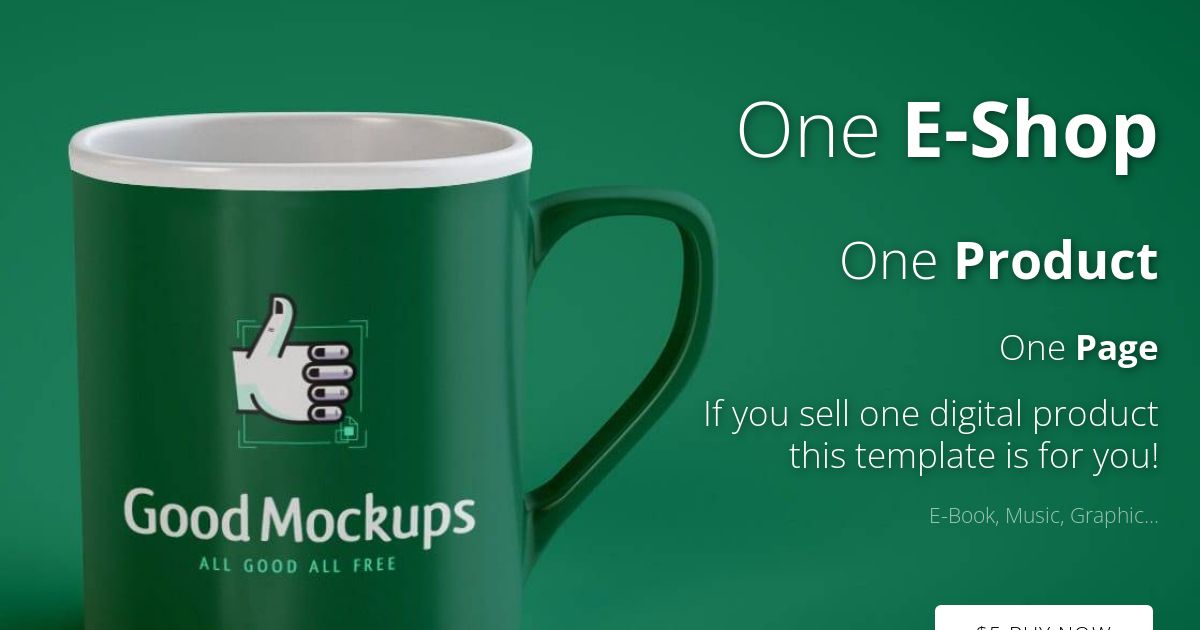 One Page Website Template for selling one digital product